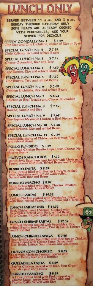 Menu at Dos Primos restaurant, Troy, 25 The Plz
