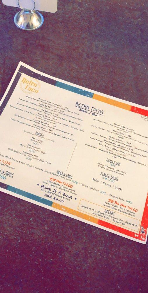 Menu at Retro Taco pub & bar, Riverside