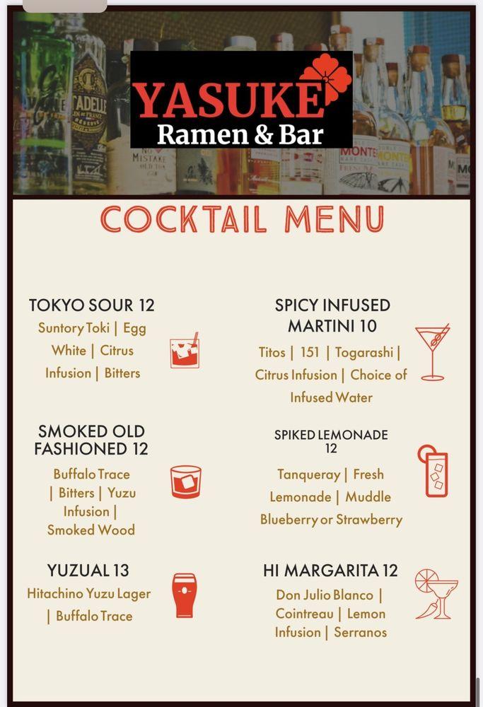 Menu at Yasuke Ramen & Bar, McAllen
