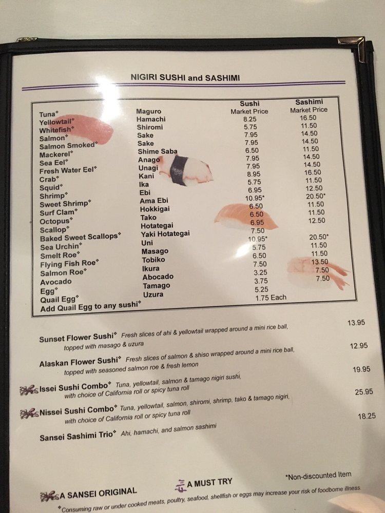 Menu at Sansei Seafood Restaurant & Sushi Bar, Kihei, S Kihei Rd ...
