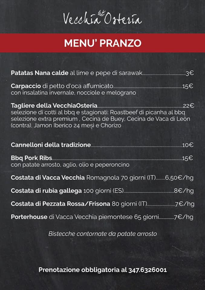 Menu da Vecchia Osteria pub & bar, Marotta