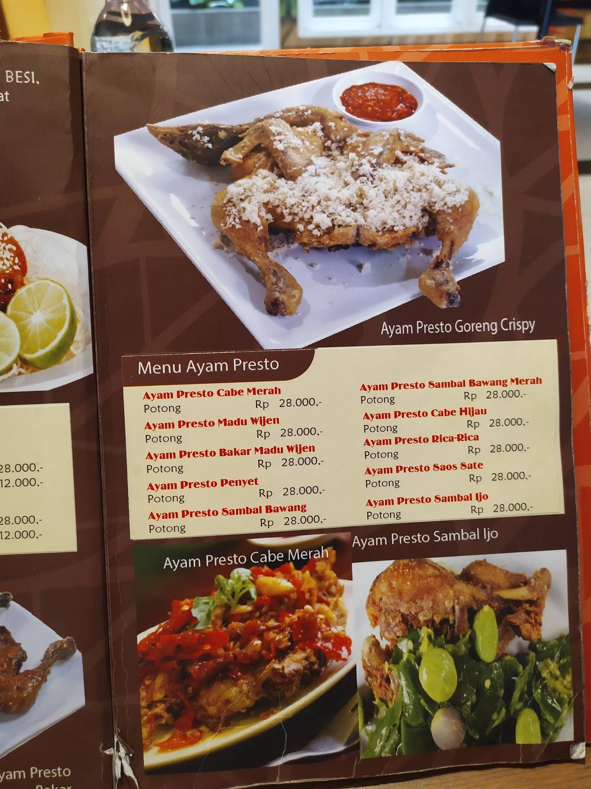 Carta del restaurante Ayam Tulang Lunak Malioboro, Surabaya, Jl. Raya ...