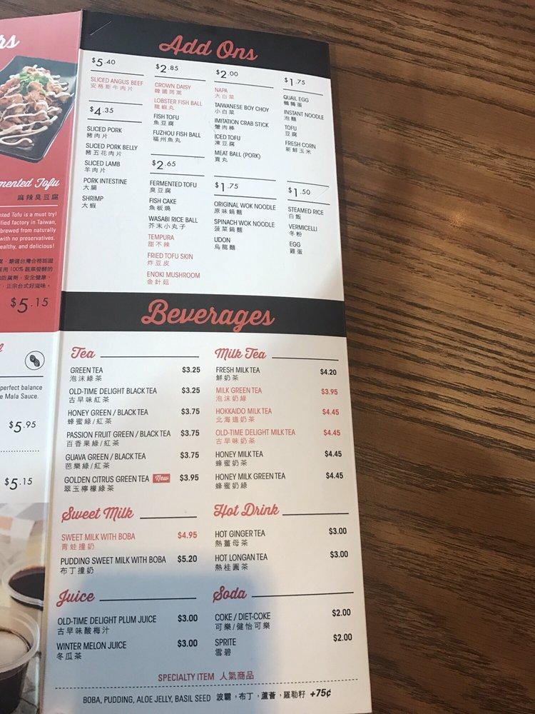 Menu at Boiling Point restaurant, San Gabriel