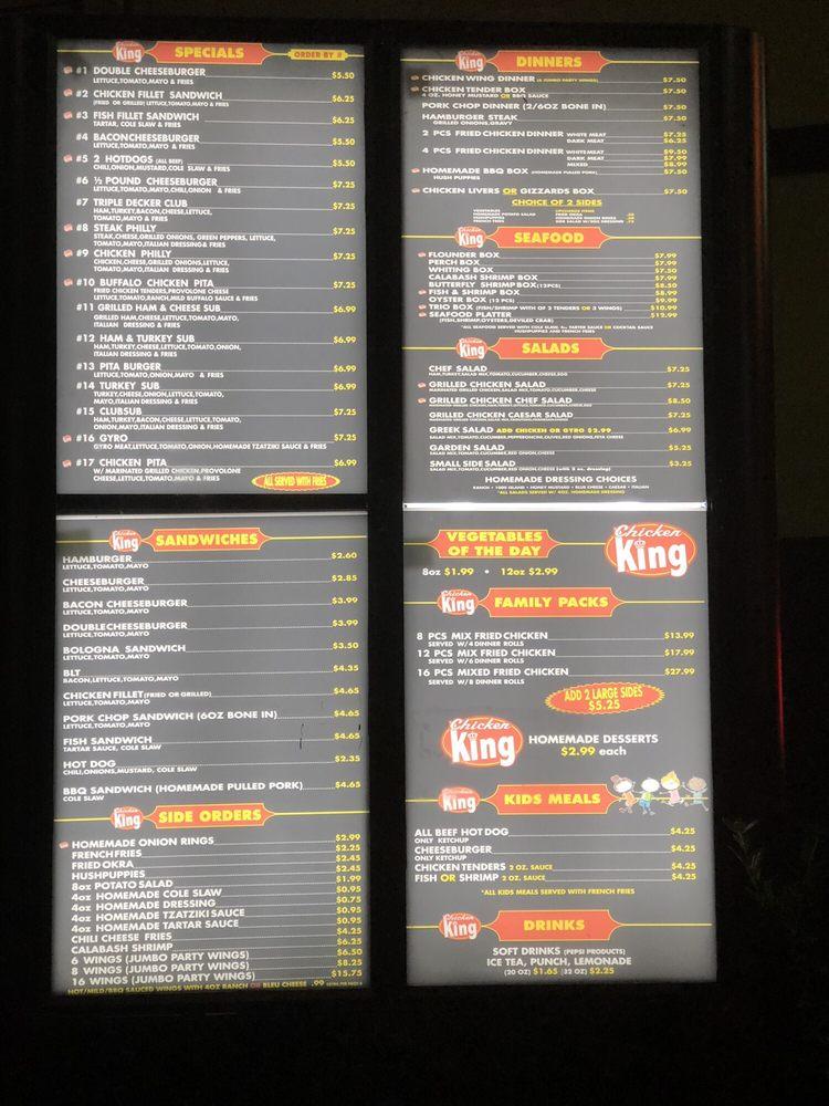 Menu at Chicken King fast food, Charlotte, E W.T. Harris Blvd