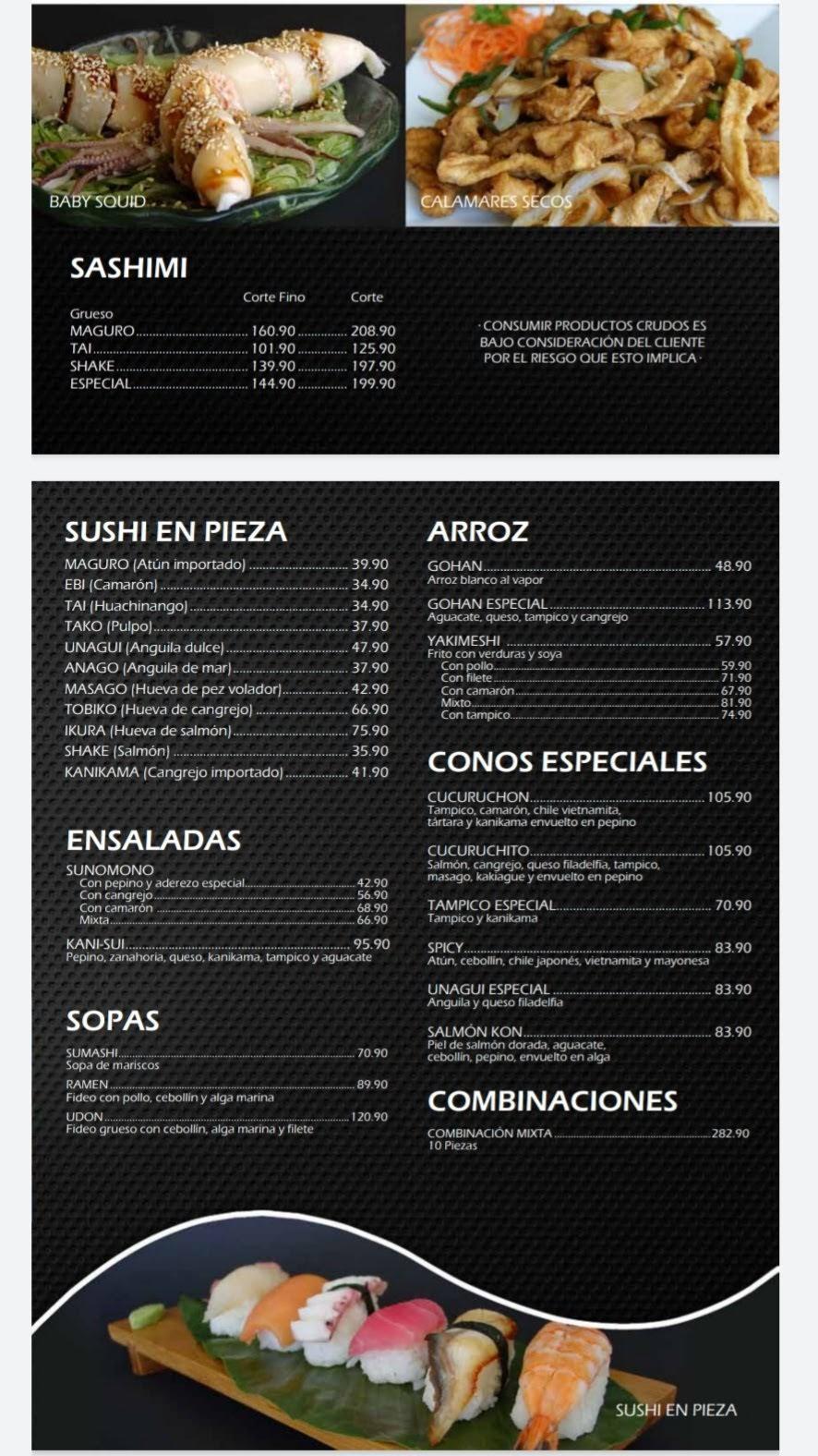 Carta del restaurante Kinsui, Ciudad Juarez, Av. Paseo Triunfo del la ...