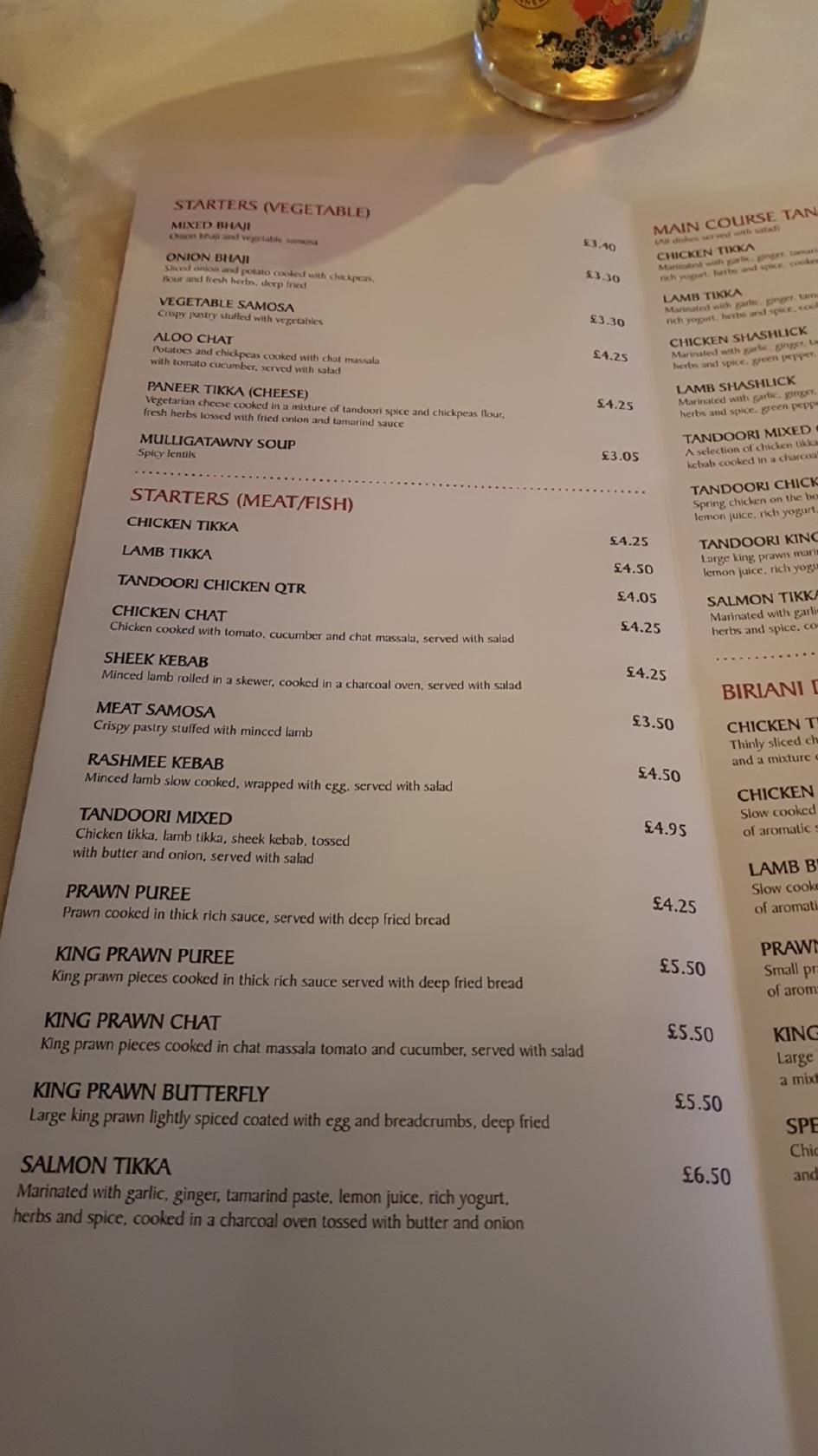 Menu at The Rajdoot, Guildford restaurant, Guildford