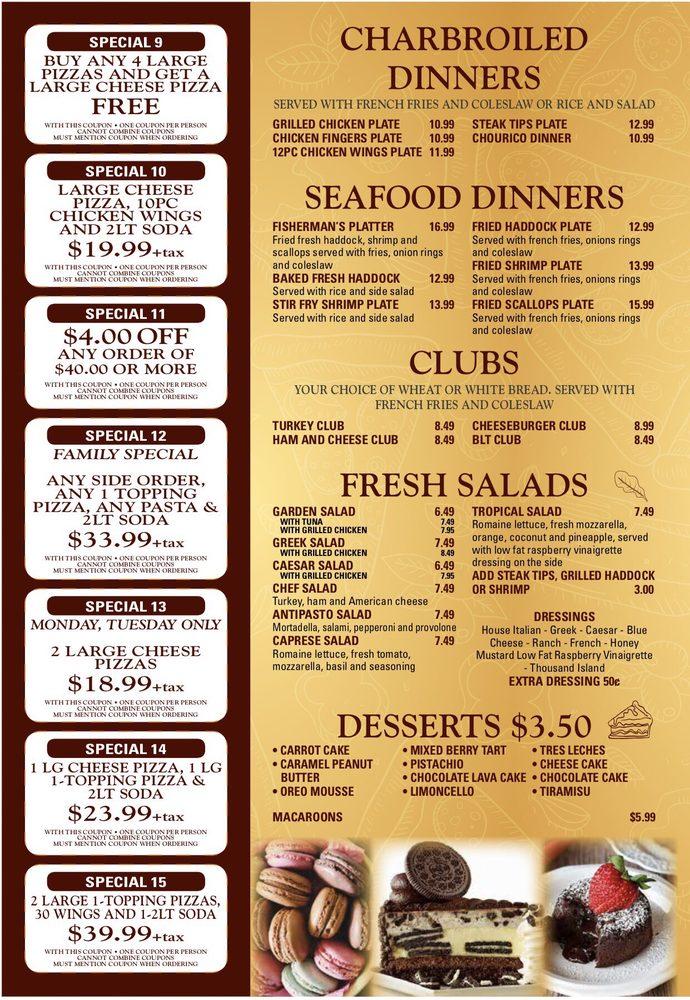 Menu at Fiorentina Italian Kitchen restaurant, Fall River