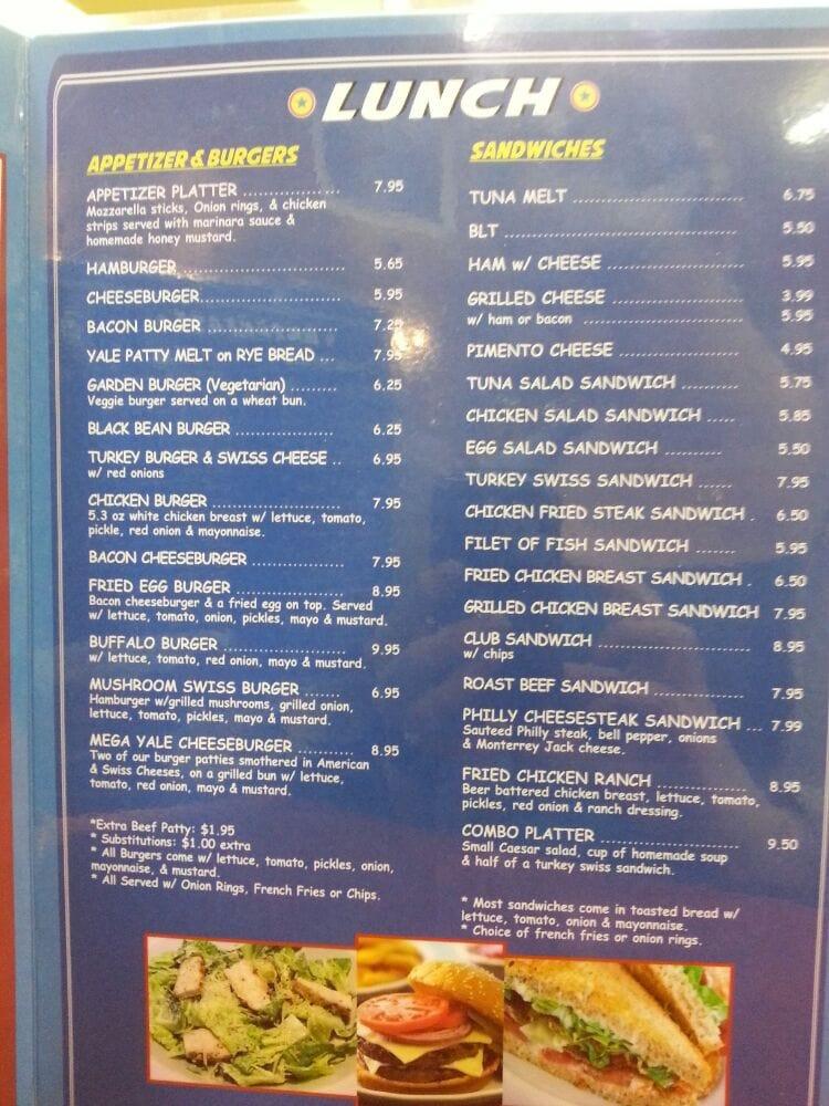 Menu at Yale Street Grill restaurant, Houston