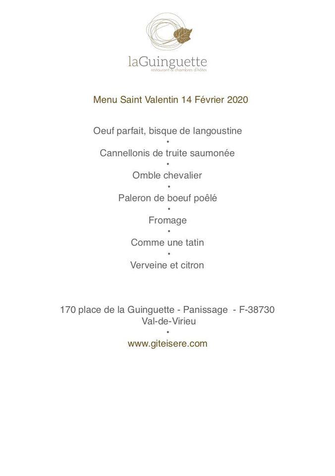 Menu au la Guinguette et La Gloriette pub et bar, Panissage