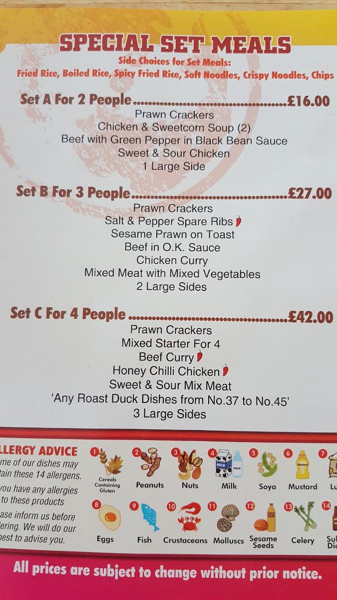 Menu at The Golden Gate restaurant, Cheadle, 26 Church Rd