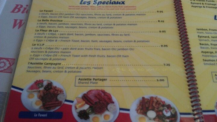 Menu au La Belle Province restaurant, Boisbriand, 361 Chem. de la ...