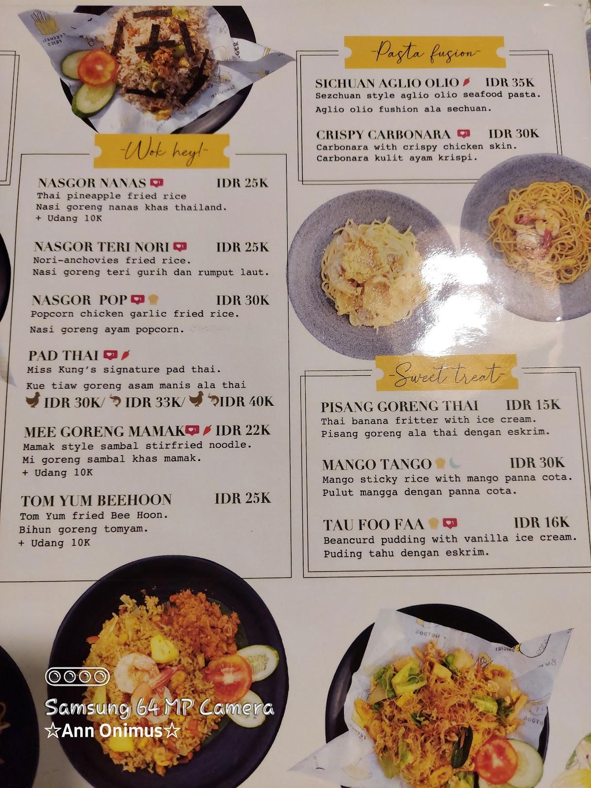 Menu at Little Miss Kung:Thai Kitchen restaurant, Raya River
