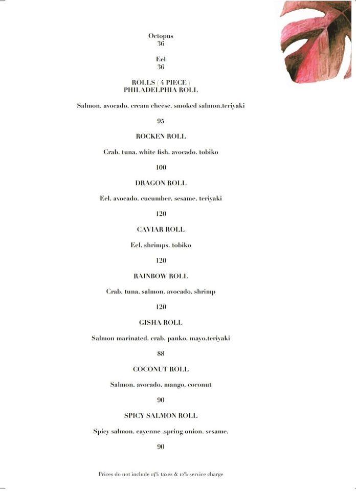 Menu at Mai Tai restaurant, Sheikh Zayed City