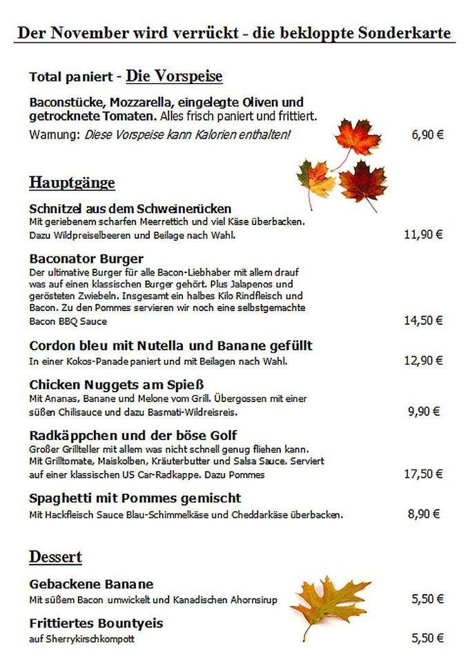 Menu at The Racing House restaurant, Roßdorf