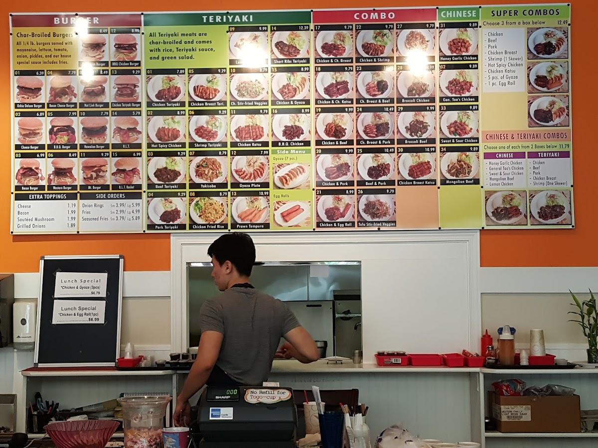 Menu at Oshio 2 Teriyaki & Burger restaurant, Black Diamond