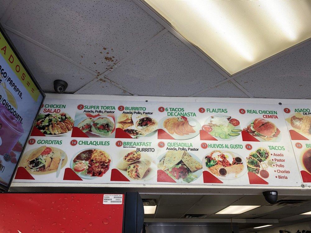 Menu at Azucena's Tacos restaurant, Maywood
