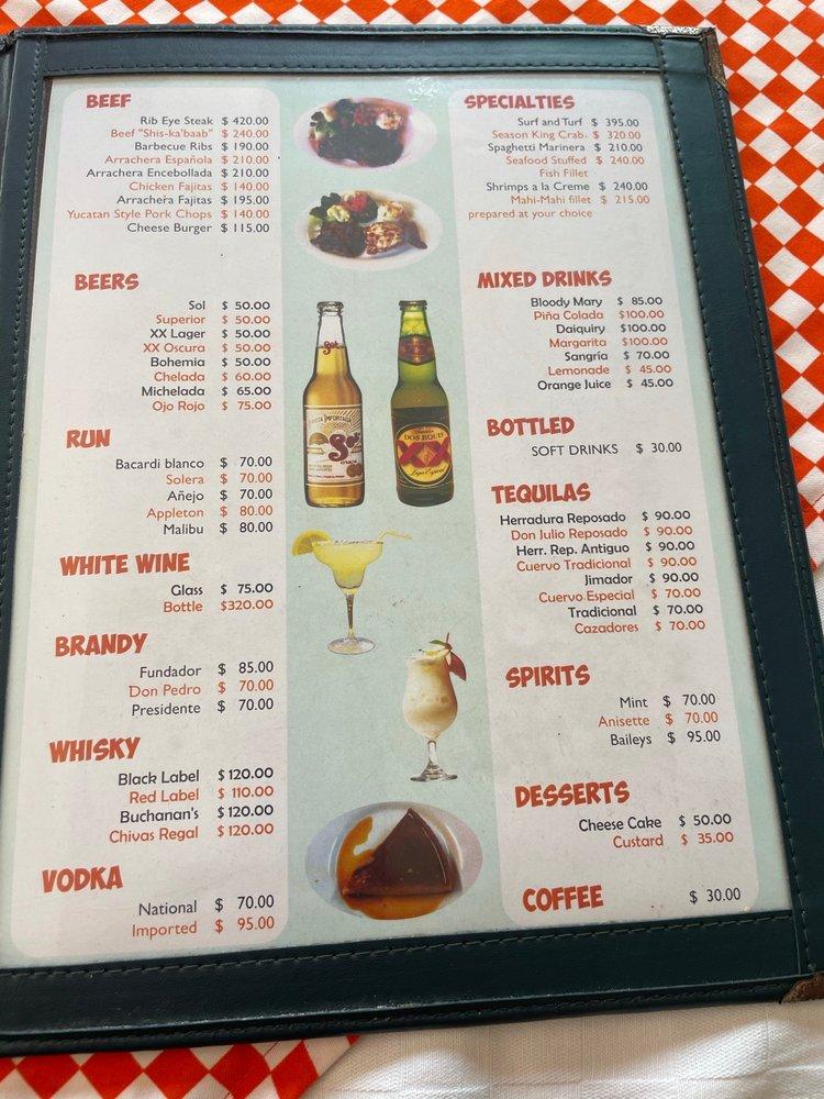 Menu at La Conchita del Caribe pub & bar, San Miguel de Cozumel, 65 ...