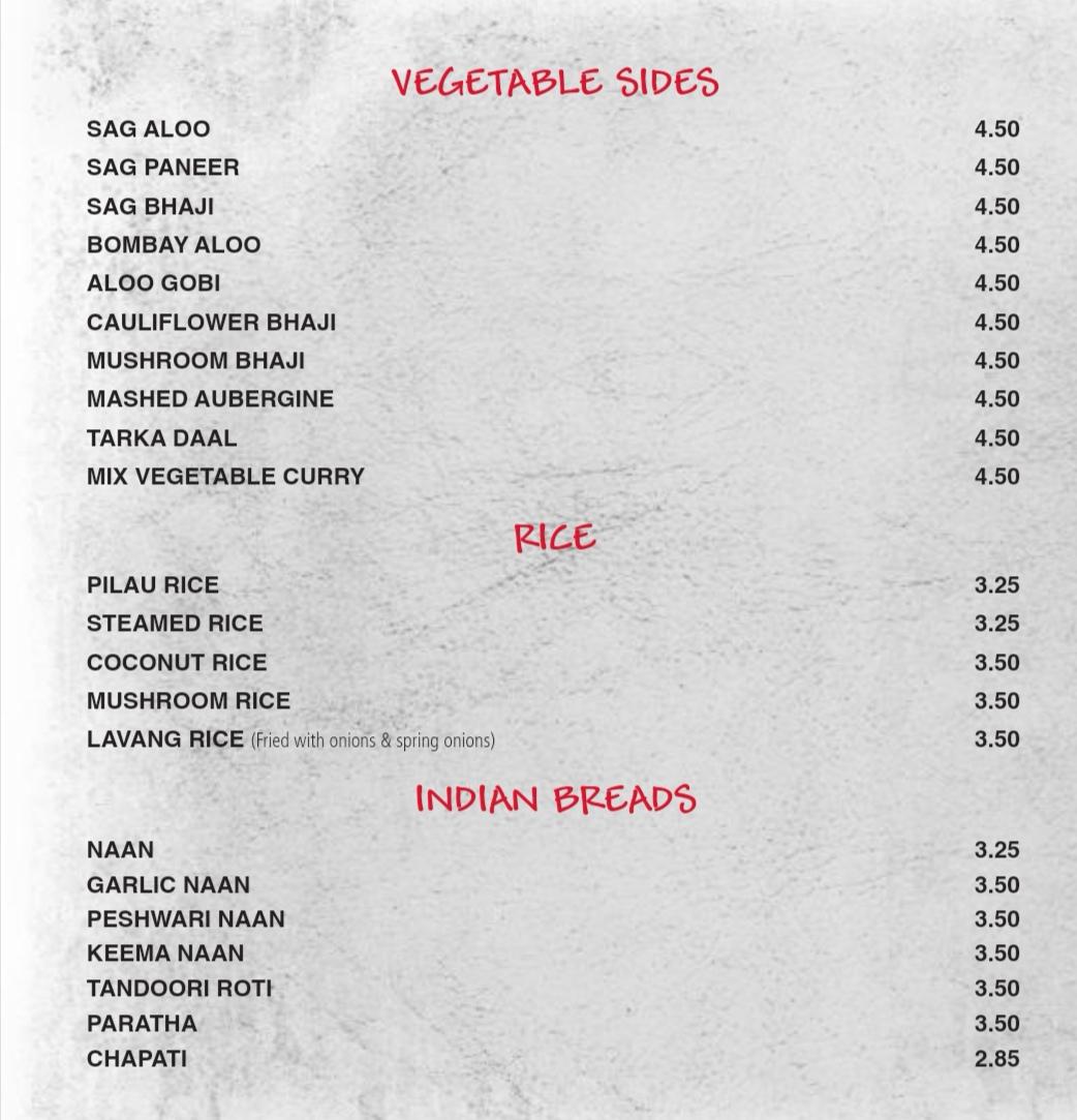 Menu at Lavang Indian Gastronomy (Ash Vale) restaurant, Aldershot