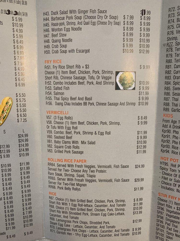 Menu at Pho Tastic & Deli restaurant, Corpus Christi