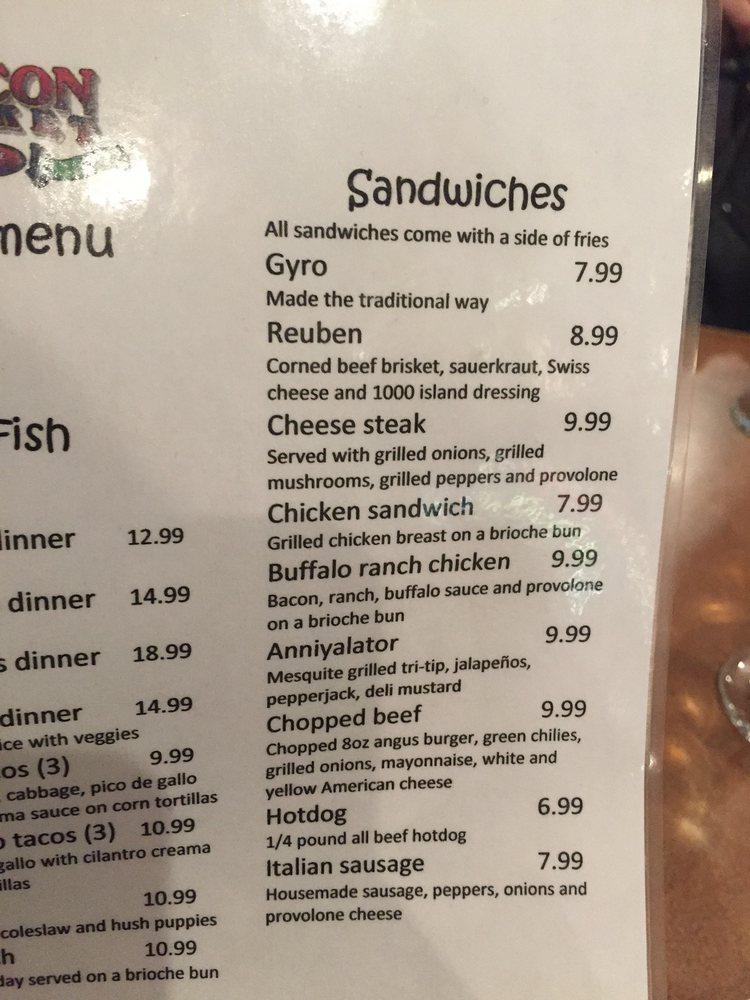 Menu at Rincon Market cafe, Tucson, E 6th St