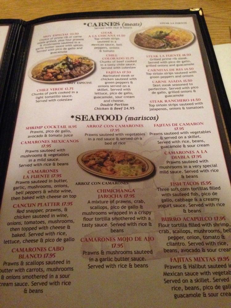 Menu at La Fuente restaurant, Renton, Sunset Blvd NE