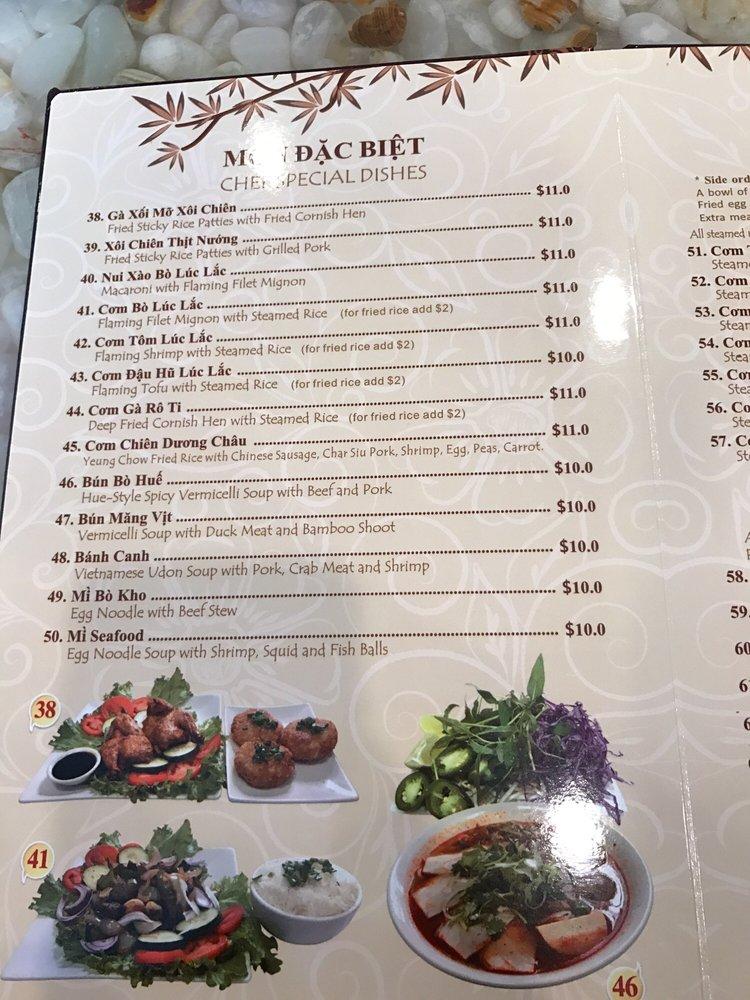 Menu at Pho Oh Yeah restaurant, Houston