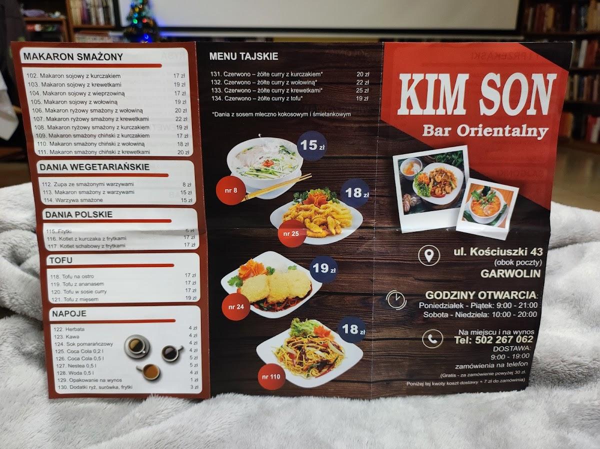 Menu at Bar Orientalny Kim Son, Garwolin