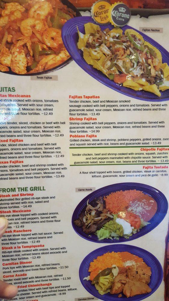 Menu at Canelos Mexican Family Restaurant, Canton