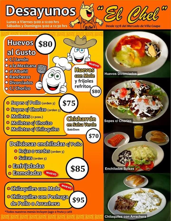 Carta de Cochinita Pibil El Chel Cafetales, Ciudad de México