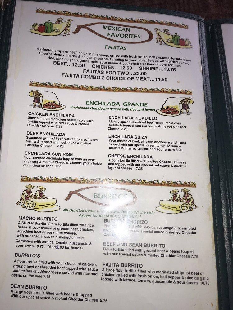 Menu at Los Compadres Restaurant, Oroville