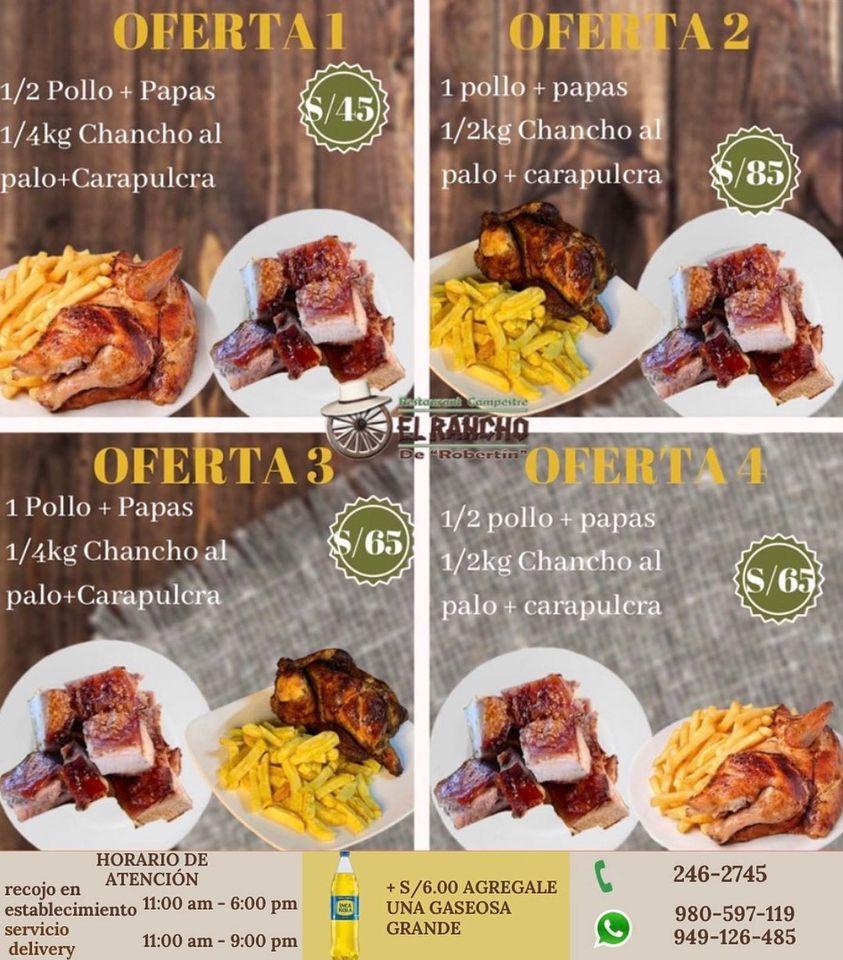 Carta del restaurante El Rancho del Robertin, Huaral, Retes 000