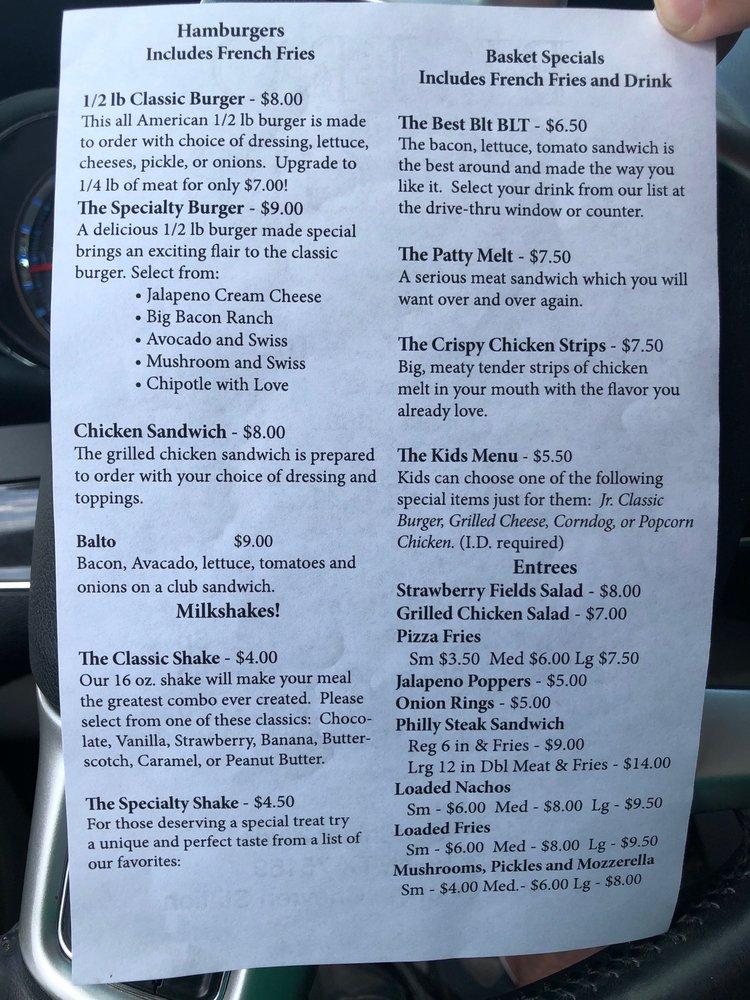 Menu at Bistro Burger restaurant, Wills Point