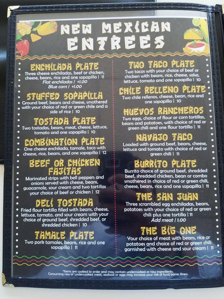 Menu at Los Rios Cafe, Farmington