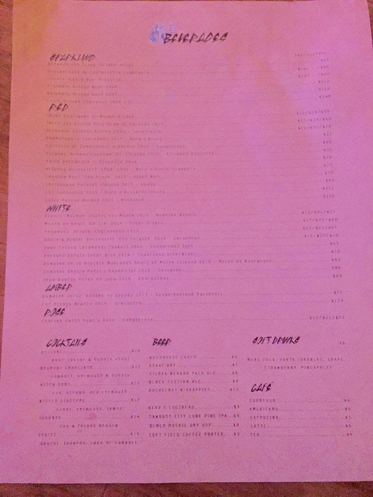Menu at Superpoint pub & bar, Toronto