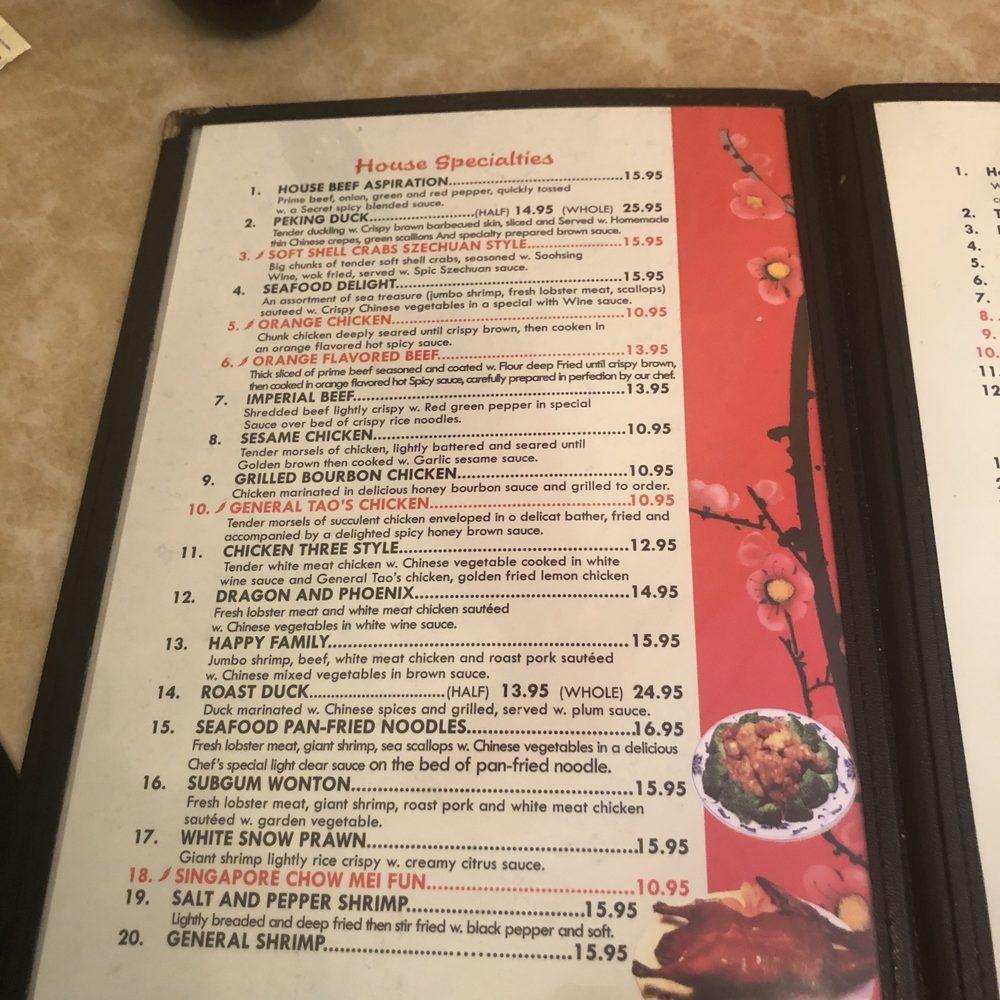 Menu at Cheng's Chinese Restaurant, The Villages