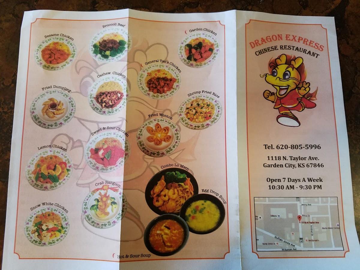 Menu at Dragon Express restaurant, Garden City, N Taylor Ave