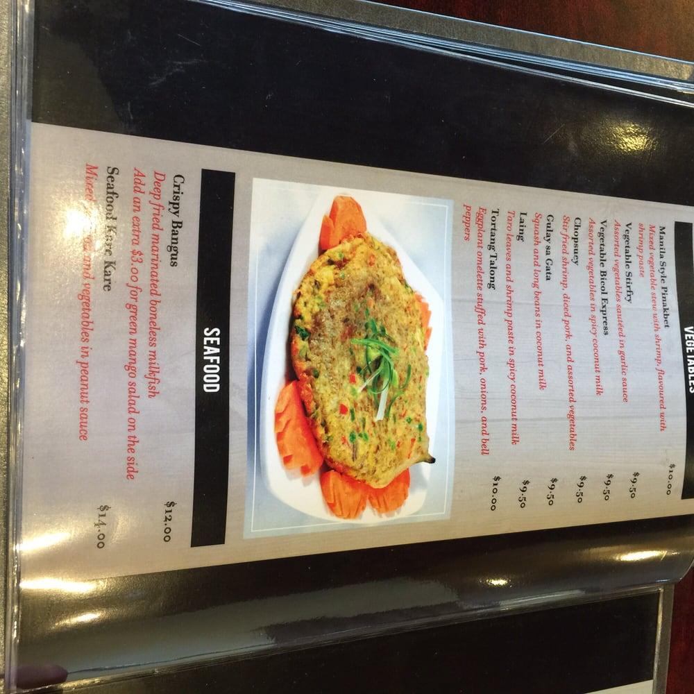 Menu at Kumare Restaurant and Bakery, Delta