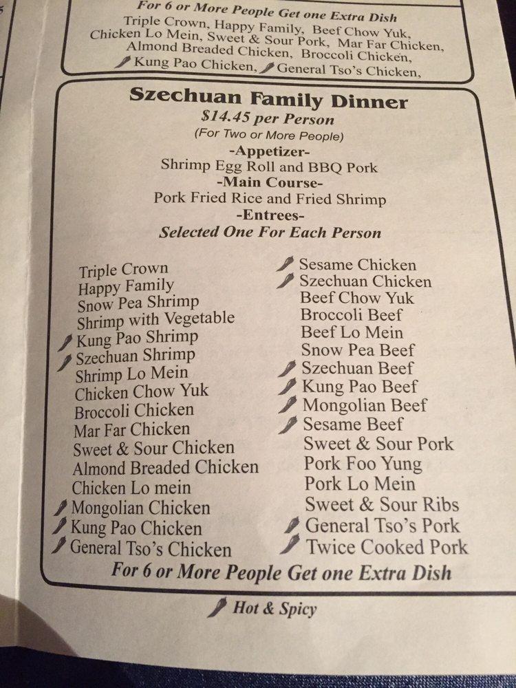 Menu at Lok Yaun Restaurant, Eugene