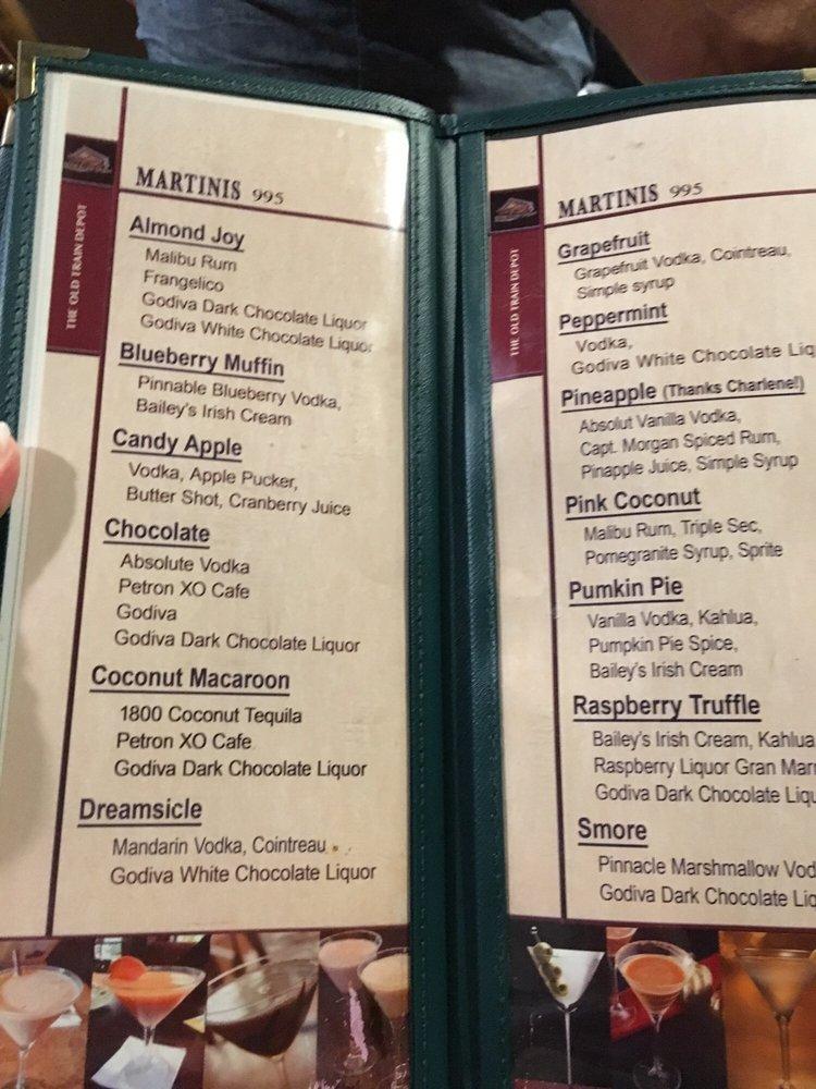 Menu at The Old Train Depot pub & bar, Pierceton