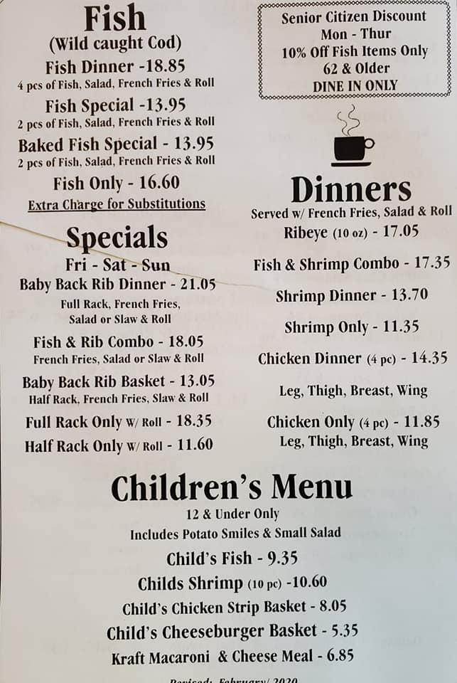 Menu at Turkey Lake Restaurant & Tavern, USA