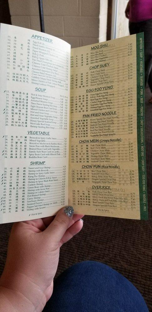 Menu at Dragon Restaurant, Ogden