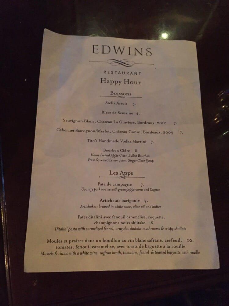Menu at EDWINS Leadership & Restaurant Institute, Cleveland