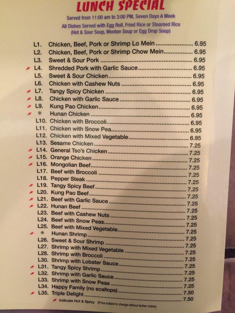 Menu at Spring Chinese Cafe, Spring, Treaschwig Rd