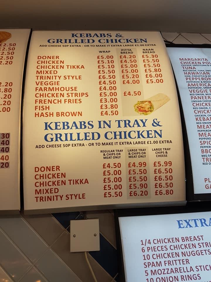 Menu at Trinity Fish Bar, Gainsborough