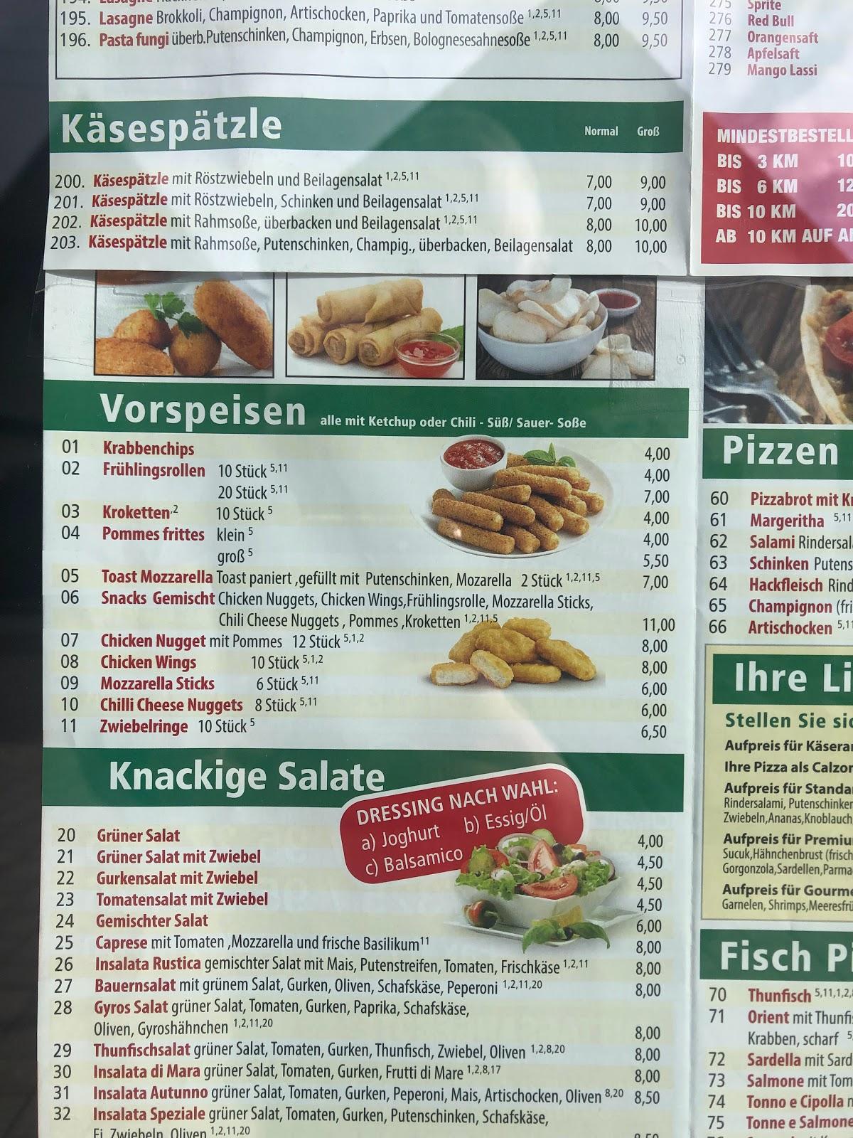 Speisekarte von Sontheimer Pizza Service, Sontheim an der Brenz