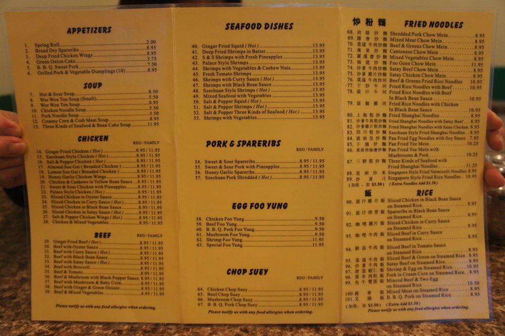 Menu at Fat Kee Noodle House restaurant, Calgary, 26 St NE