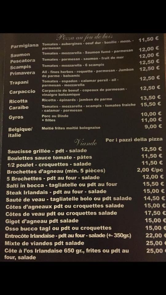 Speisekarte von La Pergola, Charleroi
