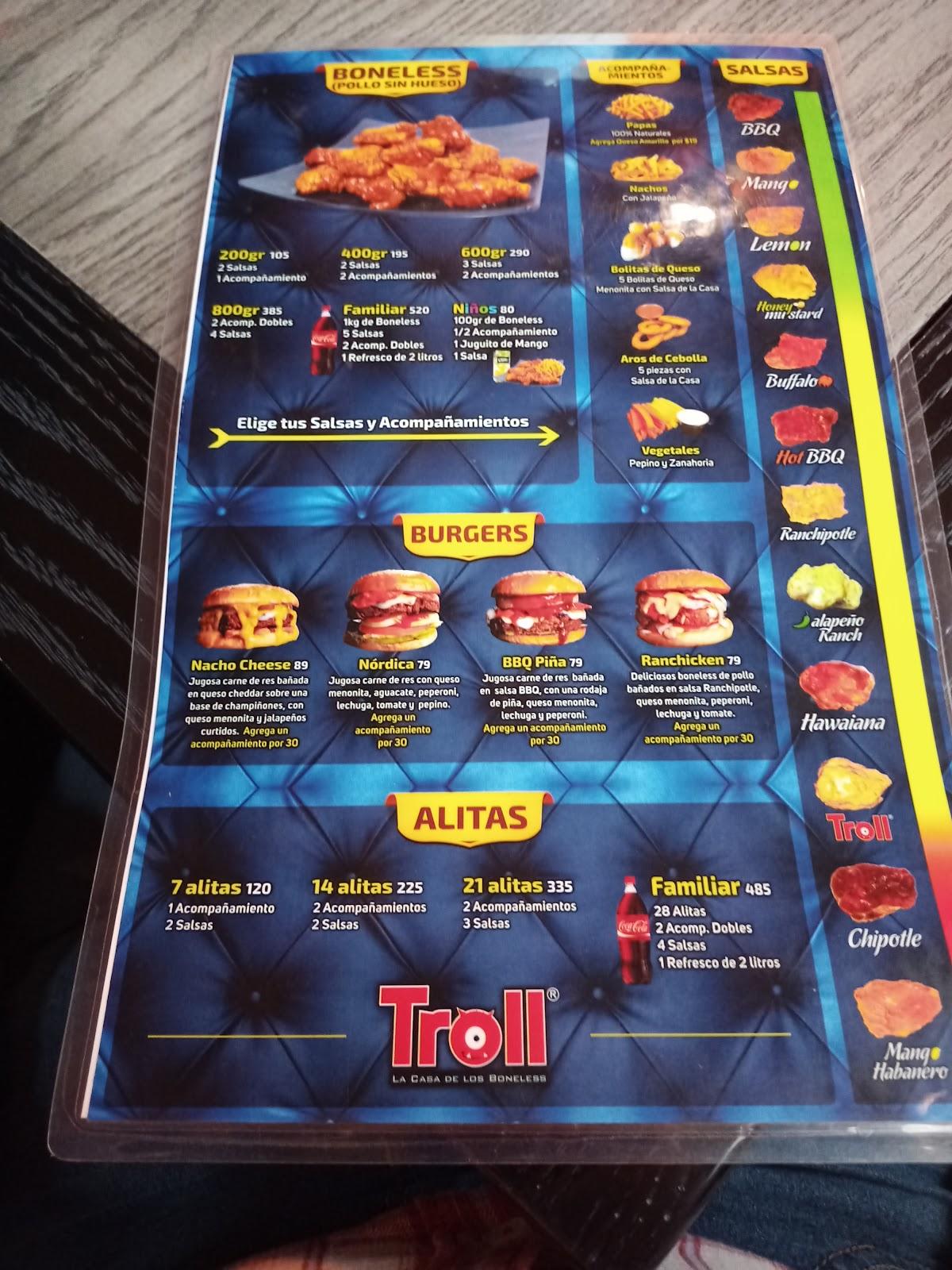 Carta de Troll Restaurant - Sucursal Tres Culturas, Ciudad Cuauhtemoc