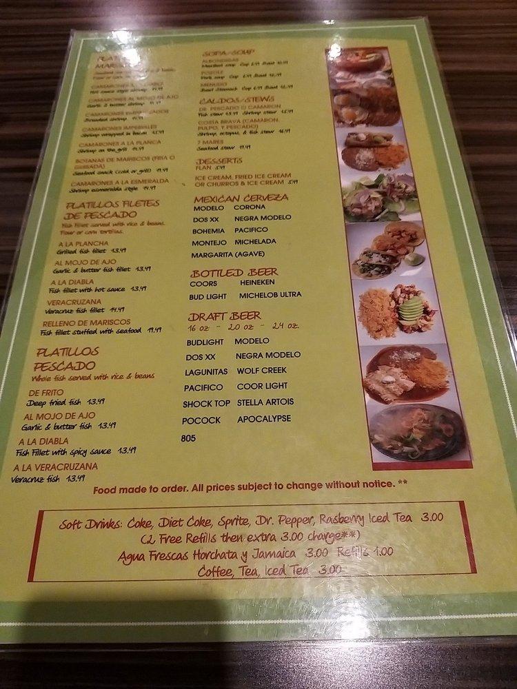 Menu at La Esmeralda Mexican and Seafood Restaurant, Santa Clarita