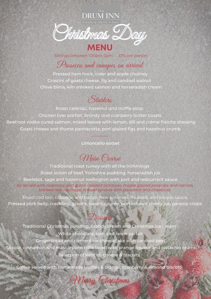 Menu at The Drum Inn pub & bar, Sellindge, Stone St